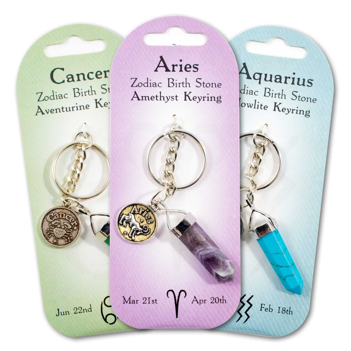 Zodiac and Crystal Energy Keyrings – Yellow Sunrise